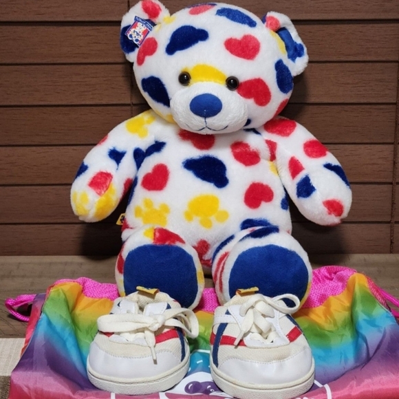 Build-A-Bear | Toys | Buildabear Yellow Paw Red Hearts Shoes Pin Bag ...